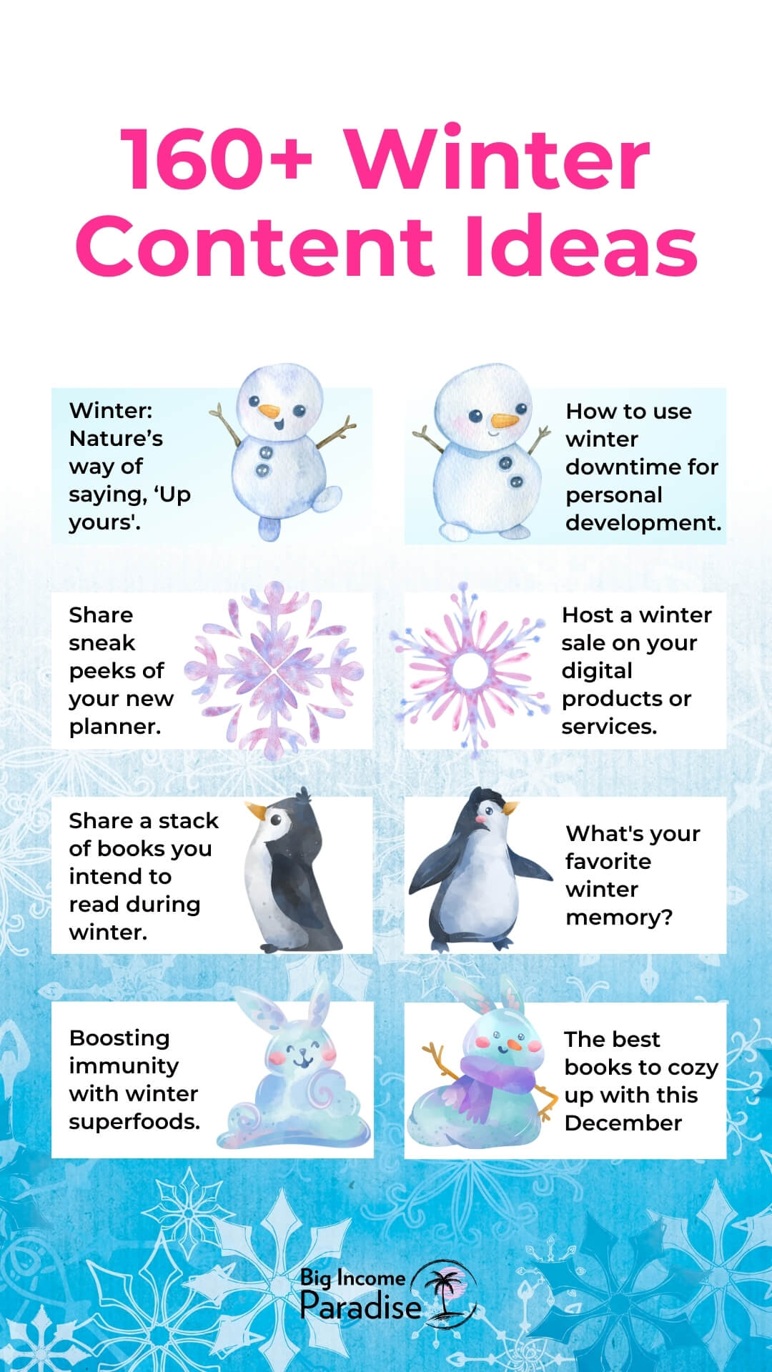 160+ Special Winter Content Ideas For Digital Entrepreneurs