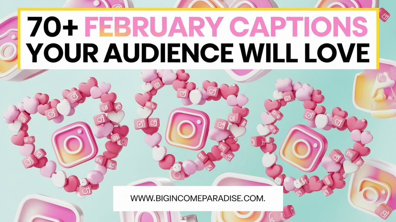 70+ February Captions Your Audience Will Love