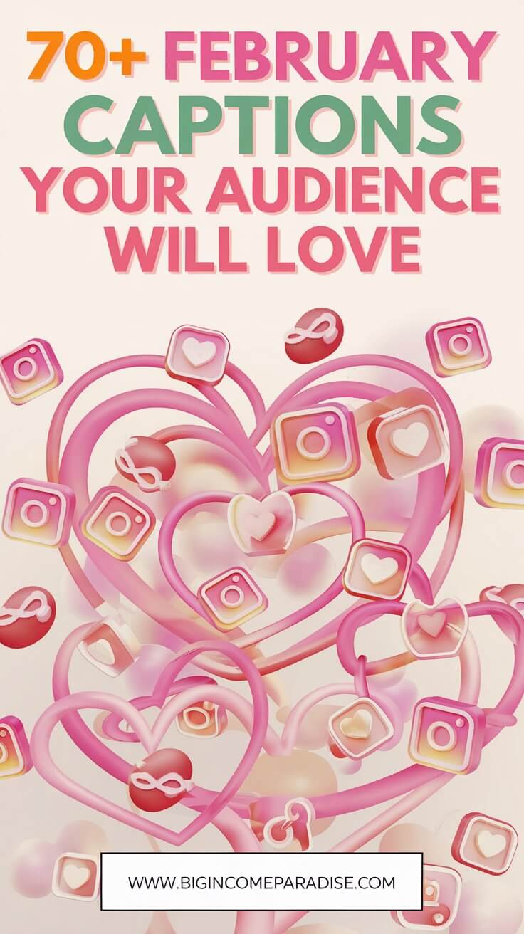 70+ February Captions Your Audience Will Love