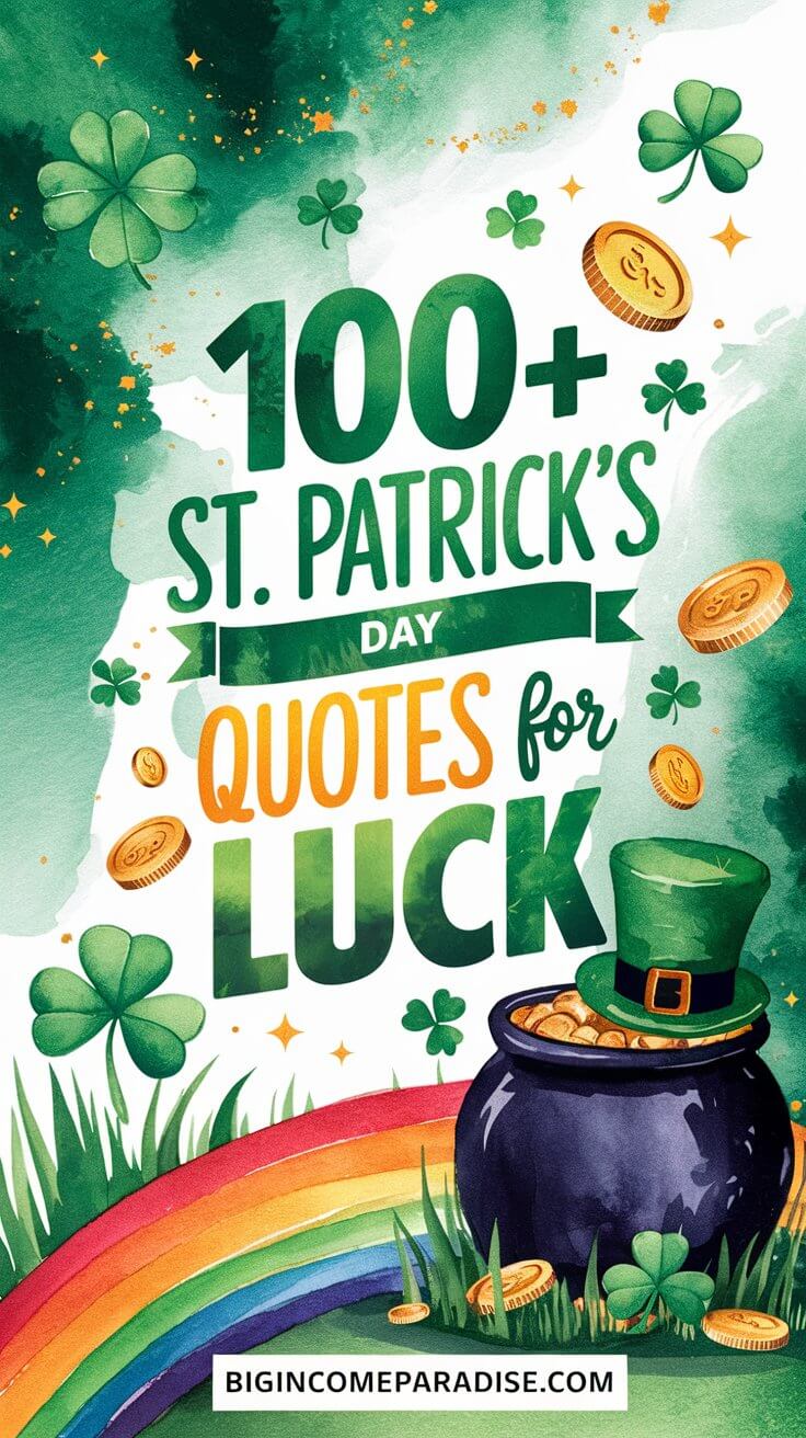 100+ St. Patrick’s Day Quotes Full Of Luck And Charm | Big Income Paradise