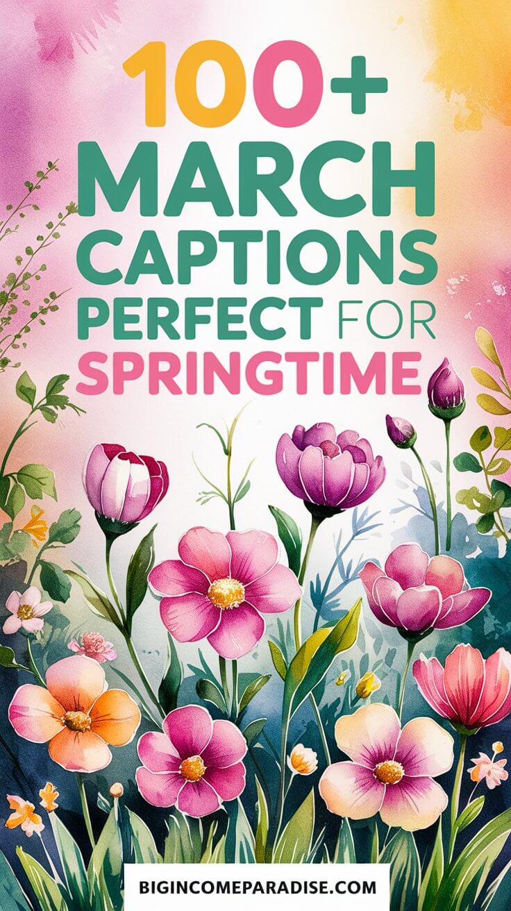 100+ March Captions Perfect For Springtime Posts